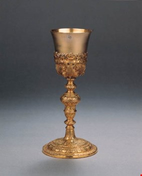 A fine Italian silver-gilt Kiddush cup on high stem , UNIDENTIFIED ...