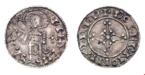 Sven Estridsen, Penny, Lund, obv. Christ standing with his right arm ...