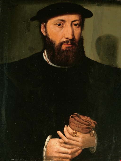 Master of the 1540s active Antwerp c. 1541-1551 , Portrait of a bearded ...