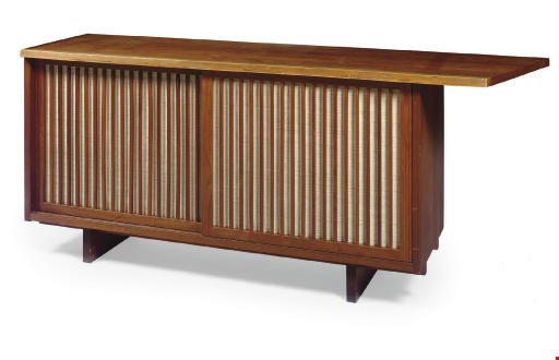 GEORGE NAKASHIMA (1905-1990) , A WALNUT AND PANDANUS CLOTH TWO-DOOR ...