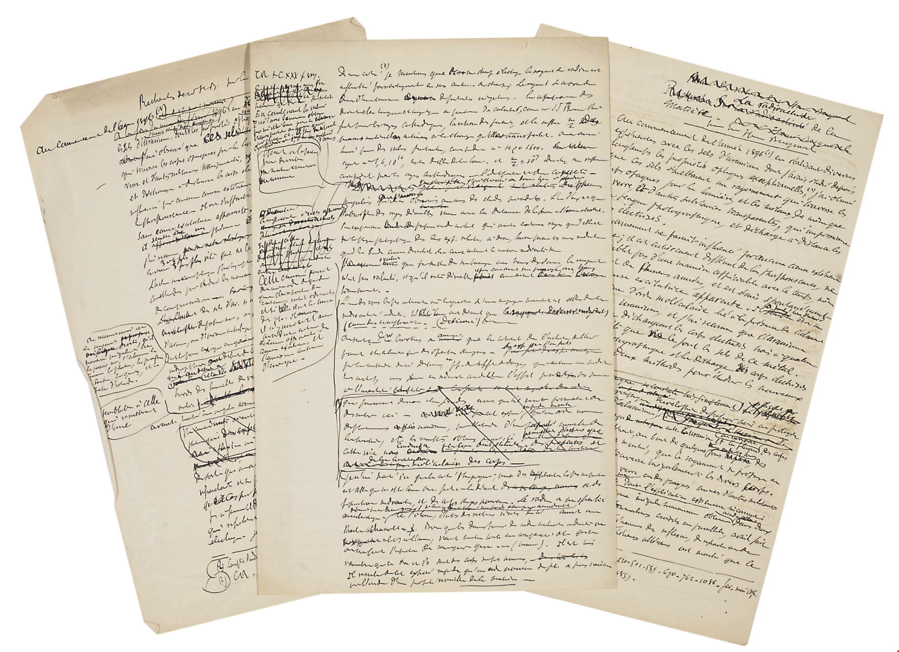 BECQUEREL, Antoine-Henri (1852-1908). Autograph manuscript signed of a ...