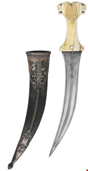 AN INDIAN MUGHAL IVORY HILTED DAGGER (KHANJAR) , LATE 17TH CENTURY ...