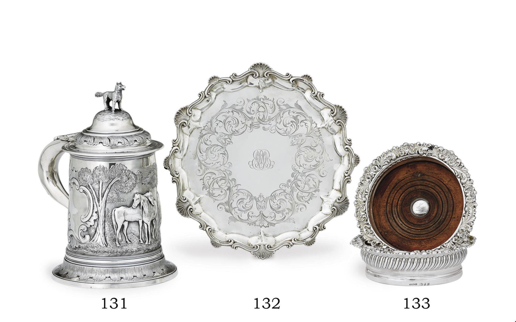 A VICTORIAN SILVER WAITER , MARK OF DANIEL AND CHARLES HOULE, LONDON ...