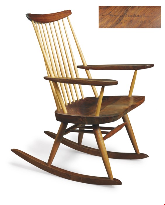 GEORGE NAKASHIMA (1905-1990) , A WALNUT ROCKING CHAIR, 1983 | Christie's