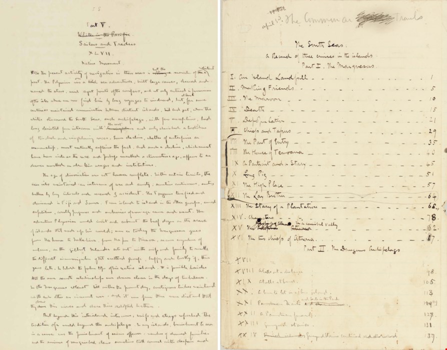 STEVENSON, Robert Louis. Autograph draft manuscript of sections of In ...
