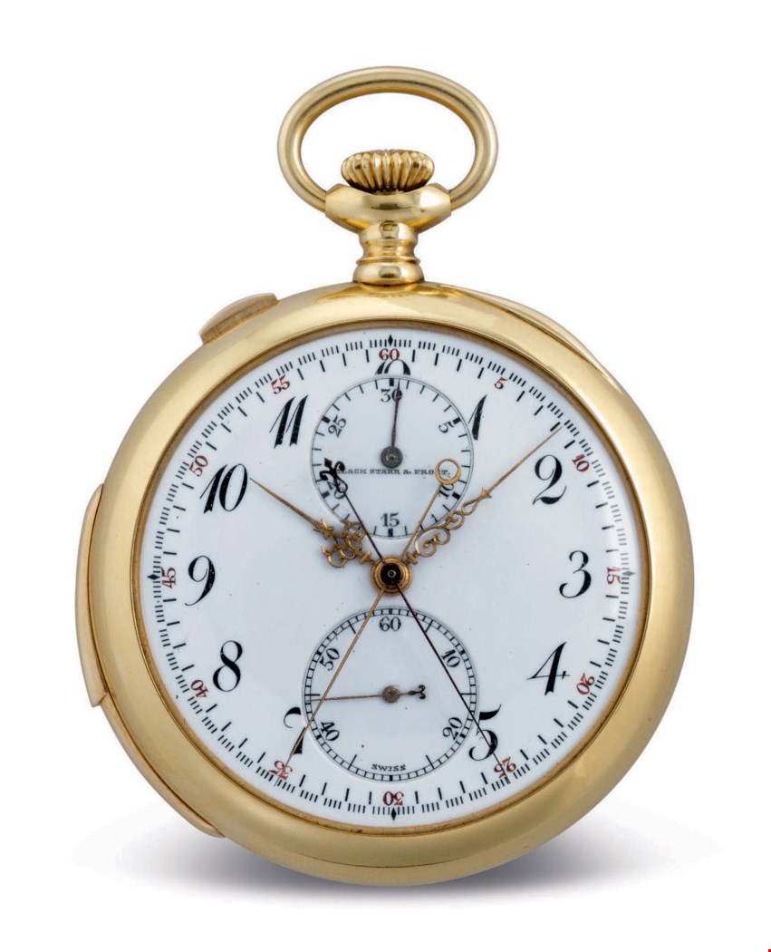 AUDEMARS PIGUET. A RARE 18K GOLD OPENFACE MINUTE REPEATING SPLIT ...