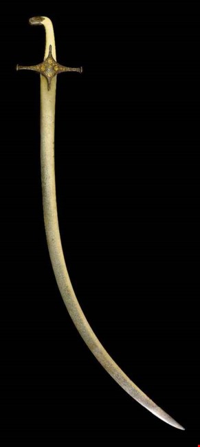 A LATE SAFAVID SWORD (SHAMSHIR) , BLADE INSCRIBED 'ASADULLAH, IRAN ...