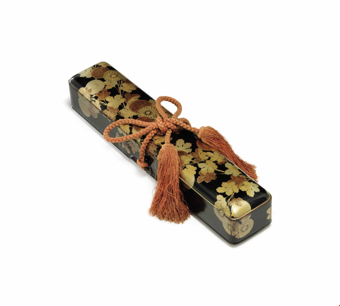 A lacquer poem paper box (fubako) , EDO PERIOD (18TH CENTURY) | Christie's