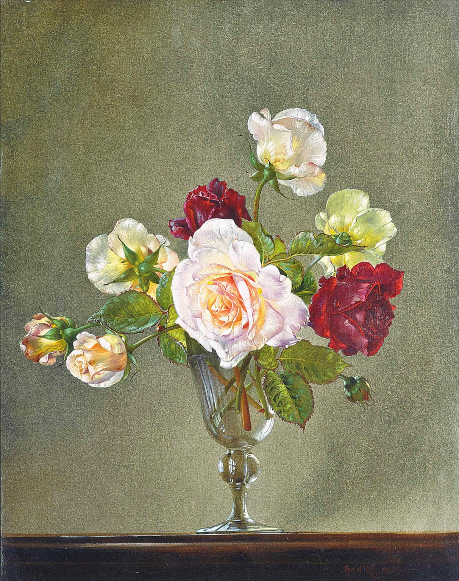Cecil Kennedy (1905-1997) , Red and white roses | Christie's