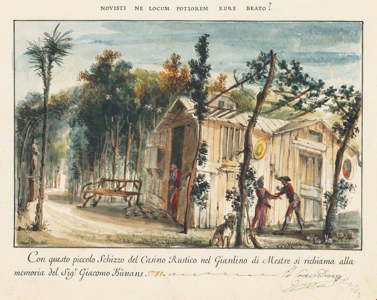 Giovanni David (Gabella 1749-1790 Genoa) , View of the Casino Rustico ...