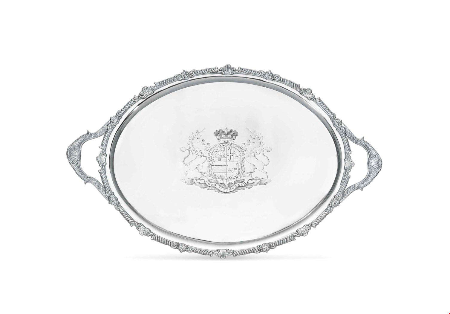 A GEORGE III SILVER TEA TRAY , MARK OF JOHN MOORE, LONDON, 1808 ...