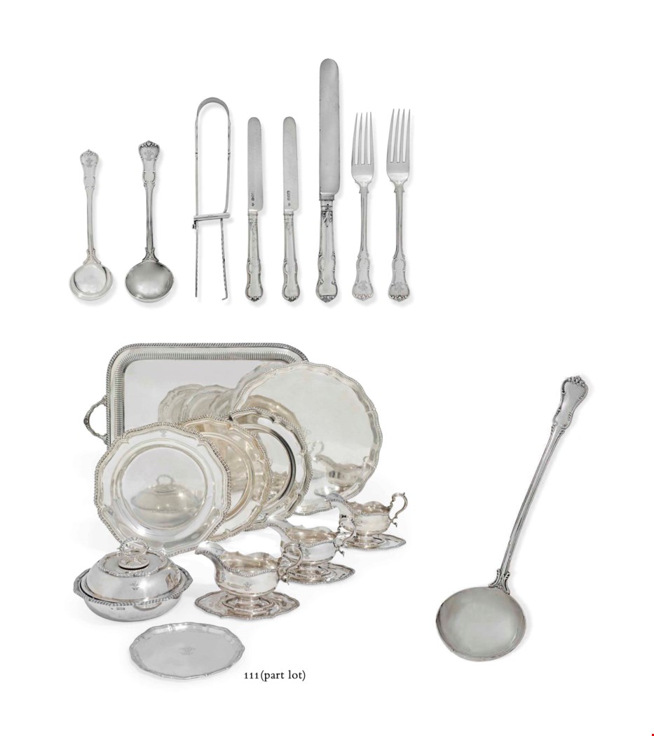 AN EDWARD VII SILVER DINNER-SERVICE , MARK OF THE GOLDSMITHS AND ...