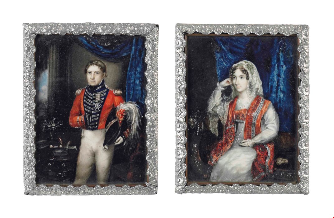 English School, circa 1820 , Portrait of General Richardson, small ...