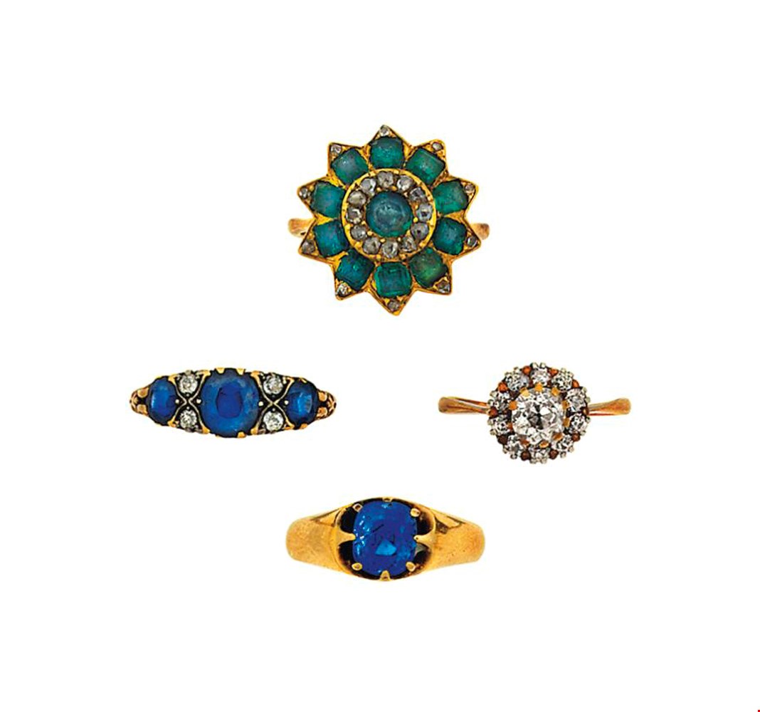 Fourteen diamond, gem and paste rings | Christie's
