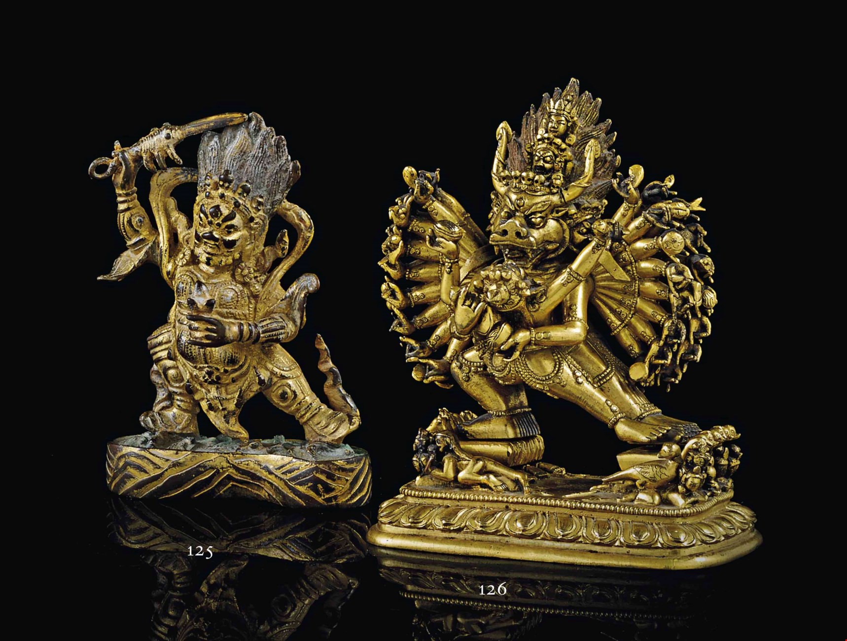 STATUETTE DE BEG.TSE EN BRONZE DORE