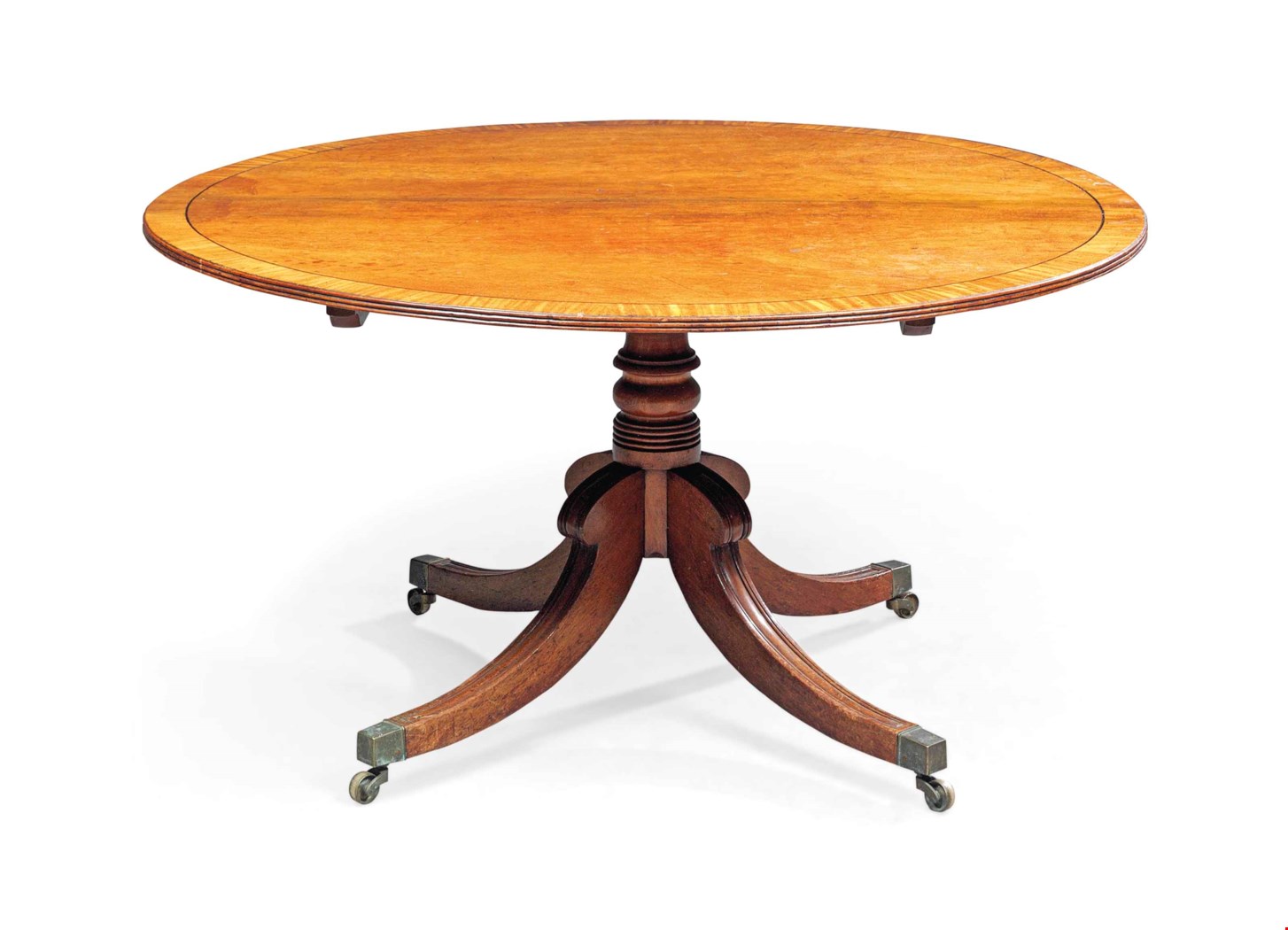 A REGENCY LINE-INLAID MAHOGANY CENTRE TABLE , EARLY 19TH CENTURY ...
