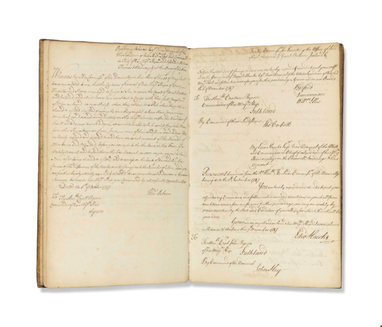 NAVAL – the Hon. John BYRON (1723-1786). Manuscript order book as ...