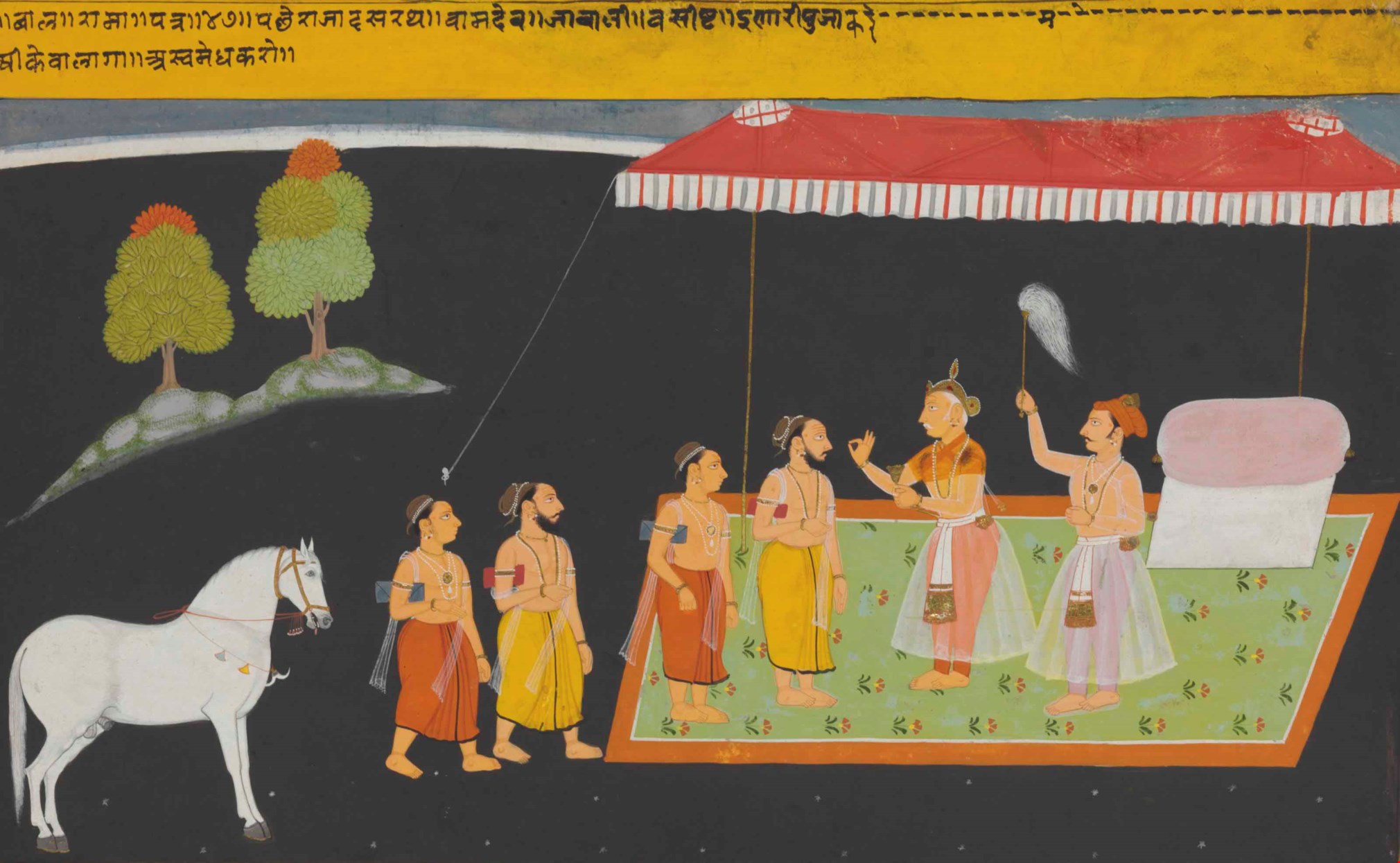 A painting from a dispersed series of the Ramayana: King Dashratha ...