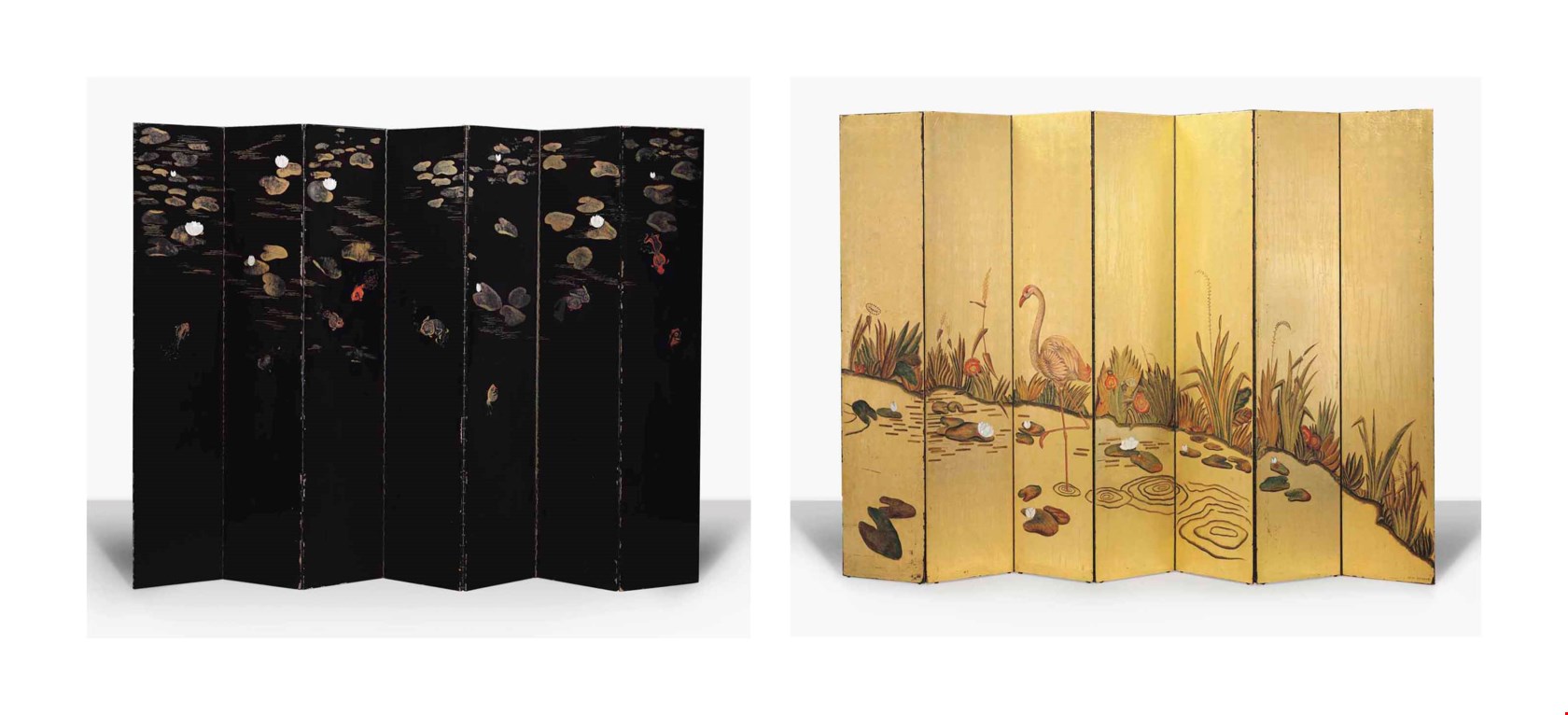 JEAN DUNAND (1877-1942) , A PAIR OF SEVEN-PANEL SCREENS, 1929 | Christie's