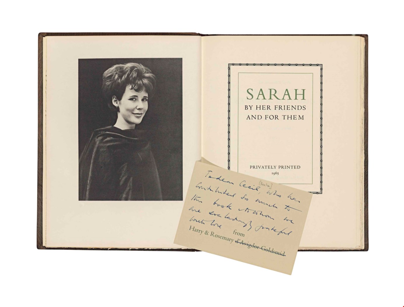 [CONNOLLY, Cyril & Cecil BEATON]. Sarah. By Her Friends and For Them ...