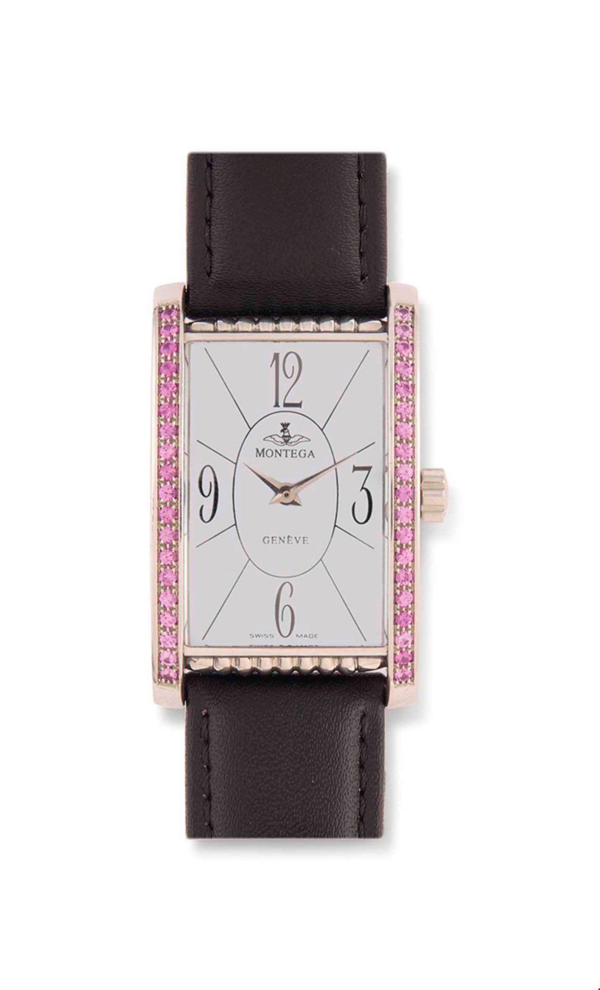 TWO MOTHER-OF-PEARL AND PINK SAPPHIRE WRISTWATCHES, BY MONTEGA | Christie's