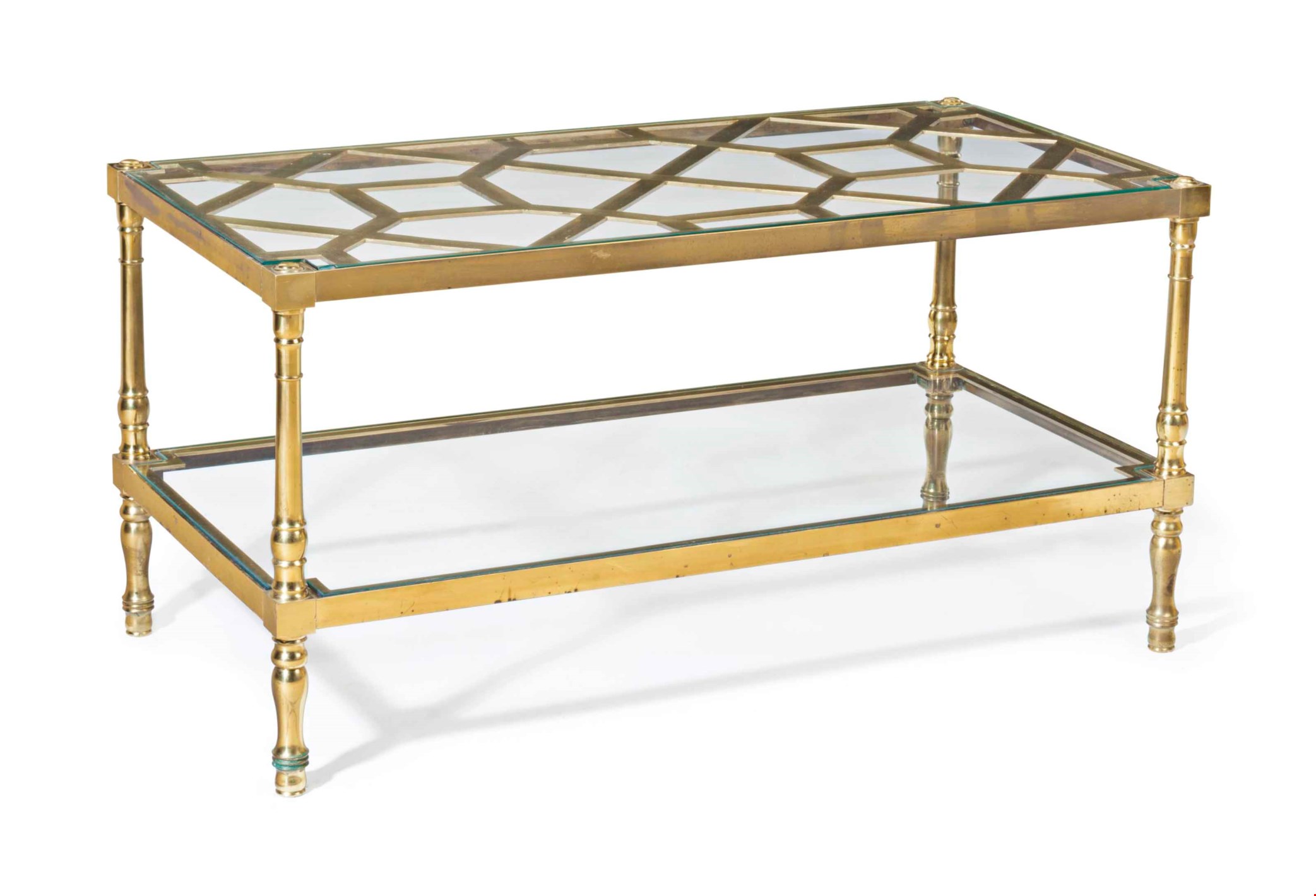 A CONTEMPORARY BRASS AND GLASS LOW TABLE, 20TH CENTURY | Christie's
