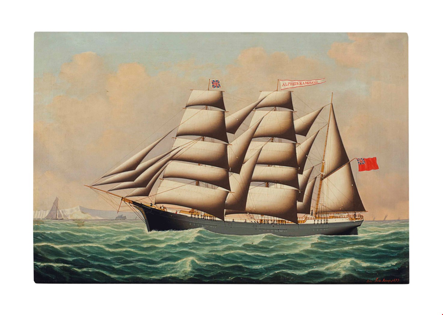 John Frederick Loos (Belgian, 1861-1895), The ship Alpheus Marshall ...