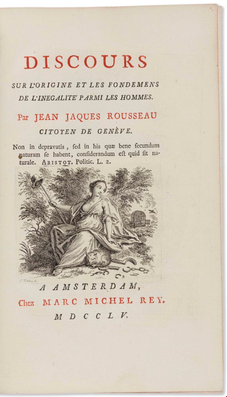 ROUSSEAU, Jean Jacques (1712-1778). Discours sur l’origine et les ...