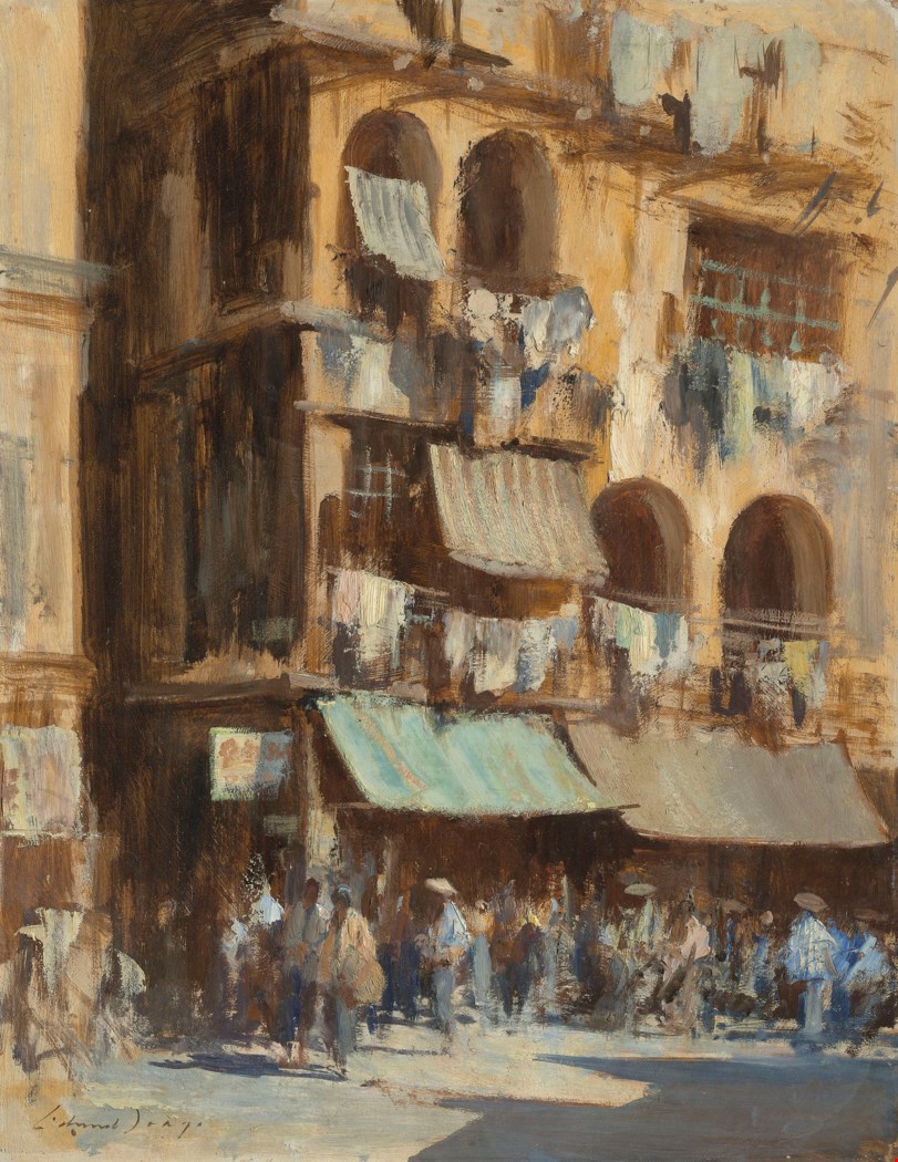 Edward Seago, R.W.S., R.B.A. (1910-1974), A street in Wanchai, Hong ...