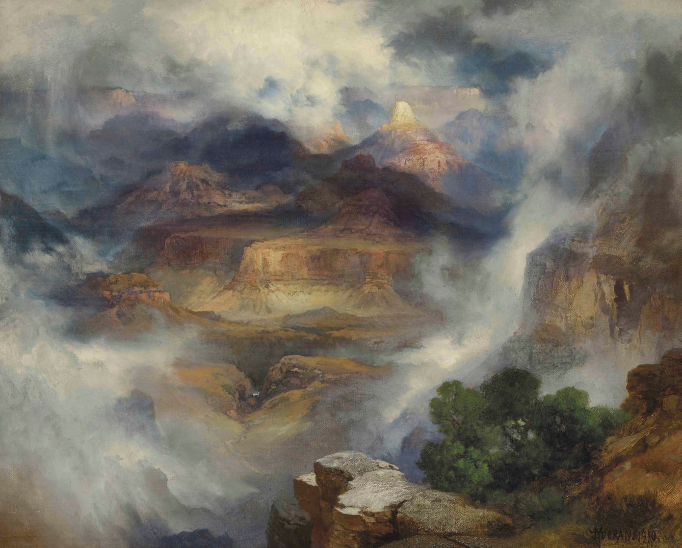 Thomas Moran (1837-1926), Grand Cañon after a Storm (Grand Canyon of ...