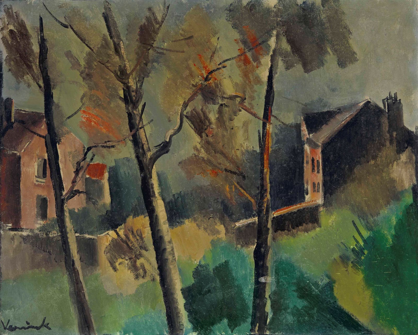 Maurice de Vlaminck (1876-1958), Maisons et arbres | Christie's