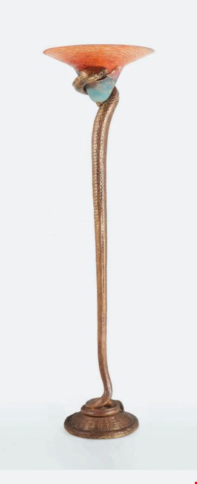 EDGAR BRANDT (1880-1960) et DAUM, Lampadaire 'La tentation', vers 1920 ...