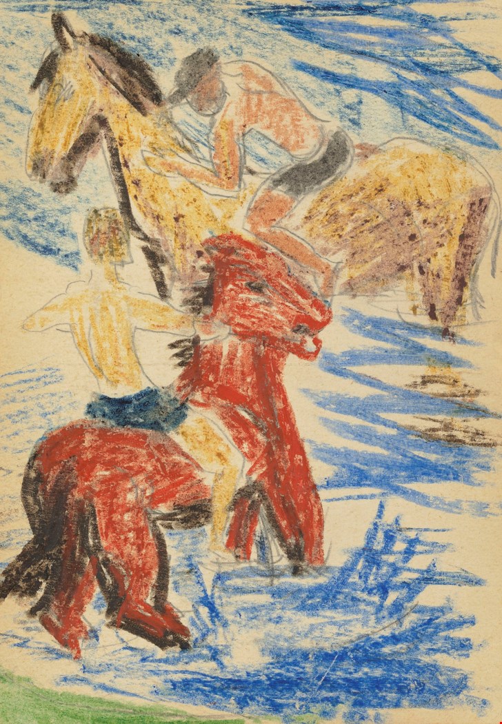 Erich Heckel (1883-1970), Two Riders and Horses | Christie's