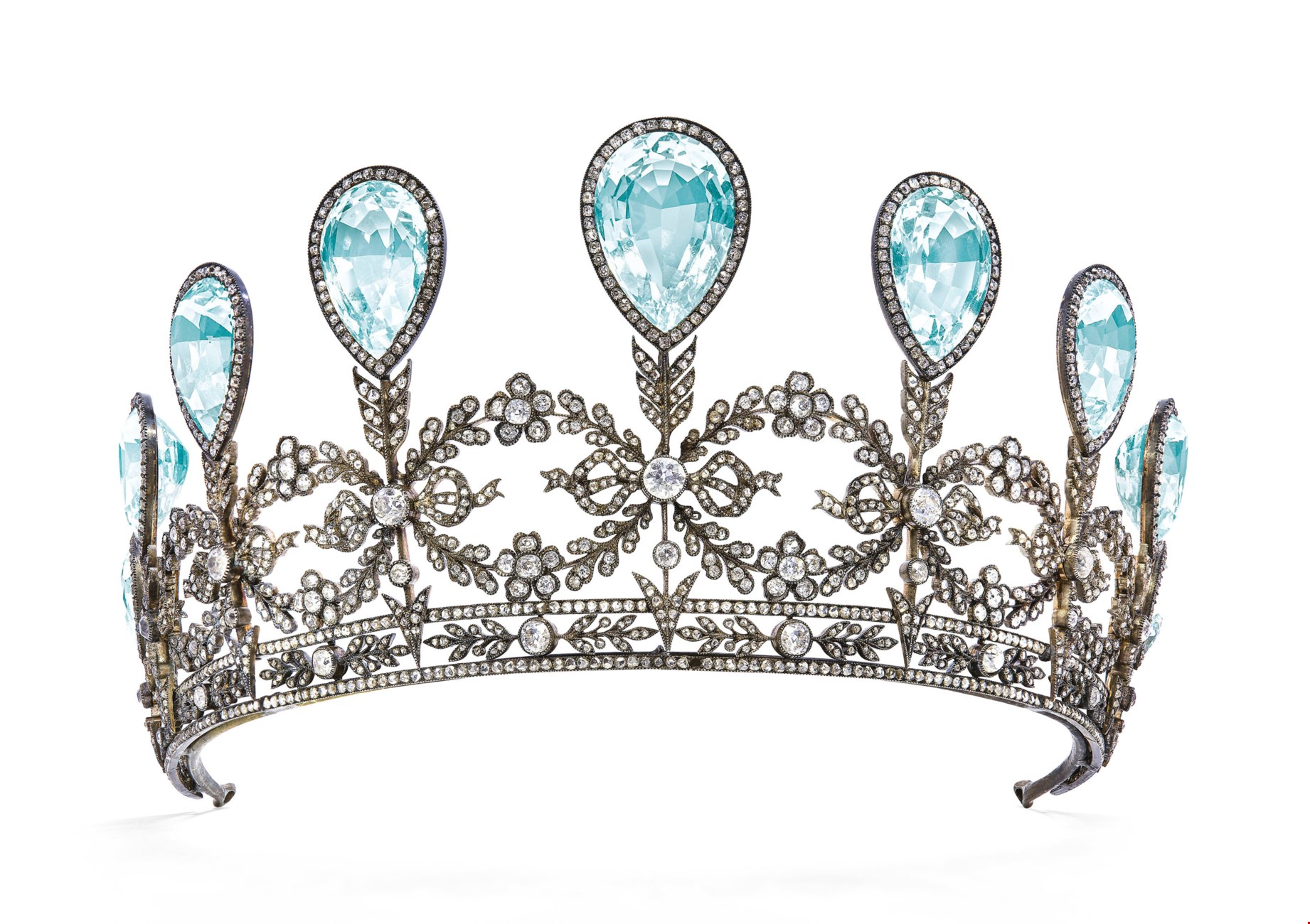 RARE AQUAMARINE AND DIAMOND TIARA, FABERGÉ | Christie's
