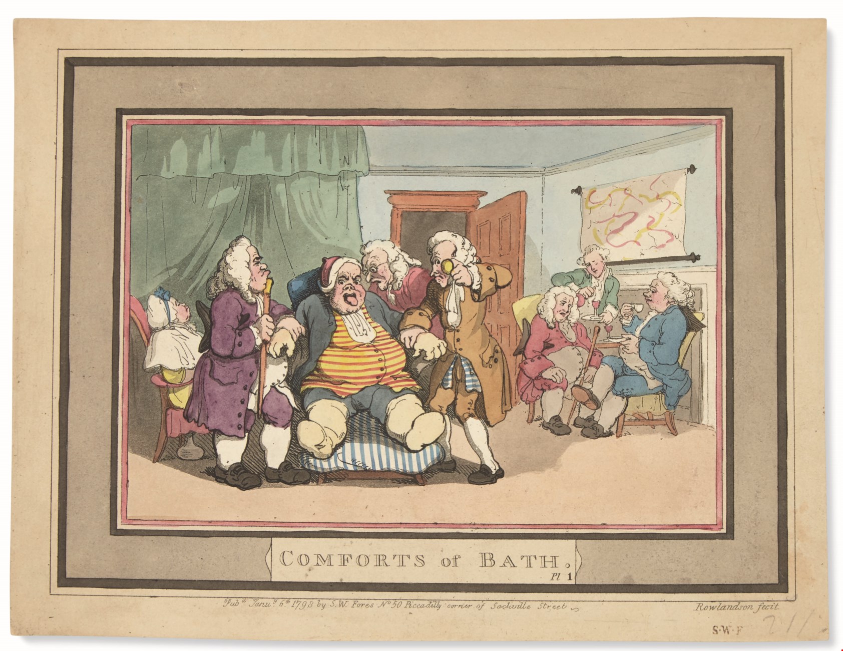 ROWLANDSON, Thomas (1756-1827). The Comforts of Bath. London: S.W ...