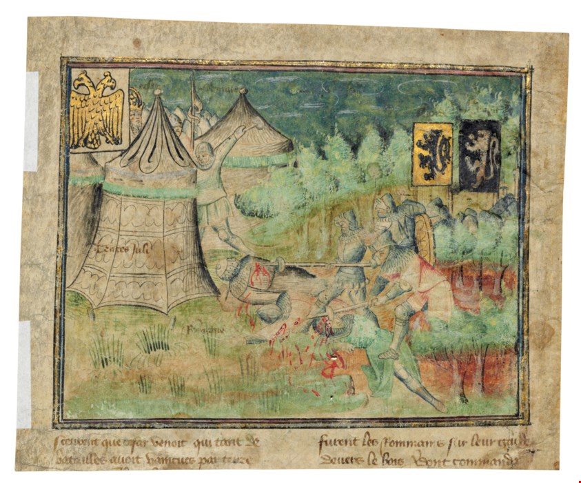 Master of the Berry Apocalypse (fl.1407-20), Caesar battling the ...