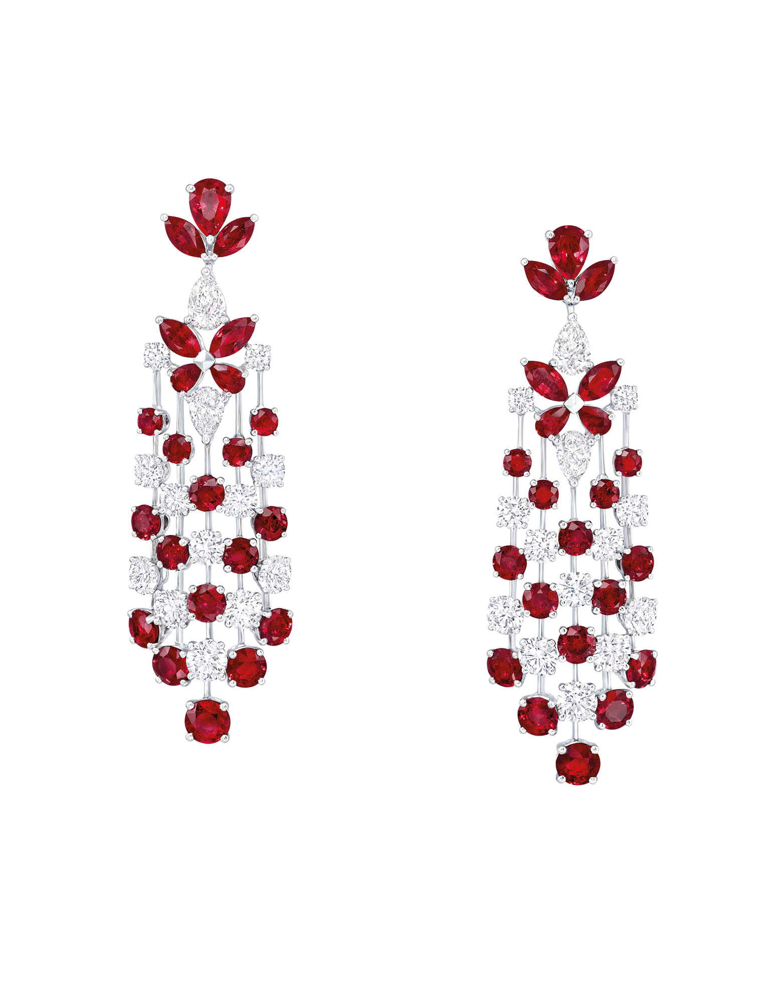 RUBY AND DIAMOND EARRINGS, GRAFF-花瓣网