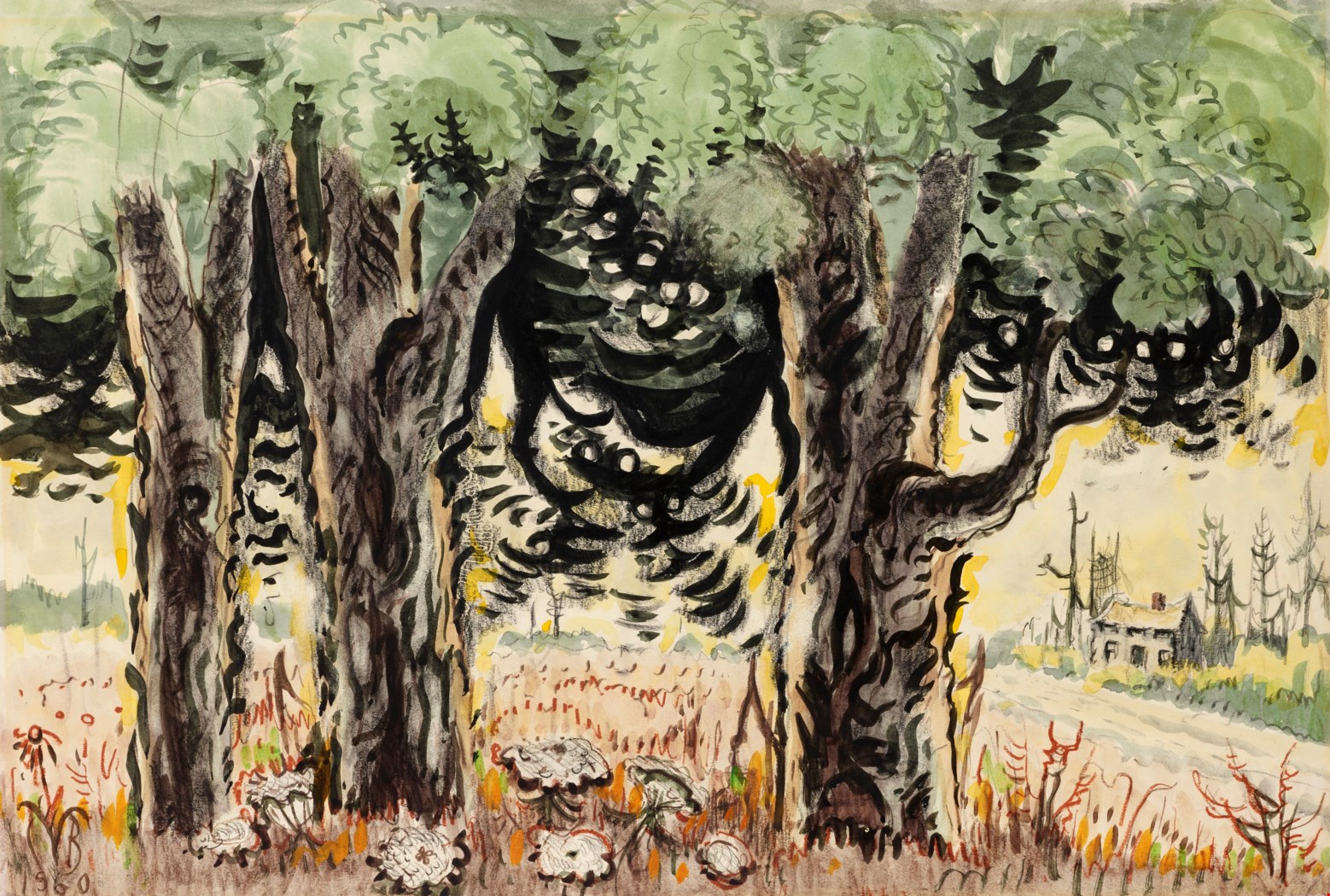 CHARLES EPHRAIM BURCHFIELD (1893-1967), Glowering Trees at Twilight ...
