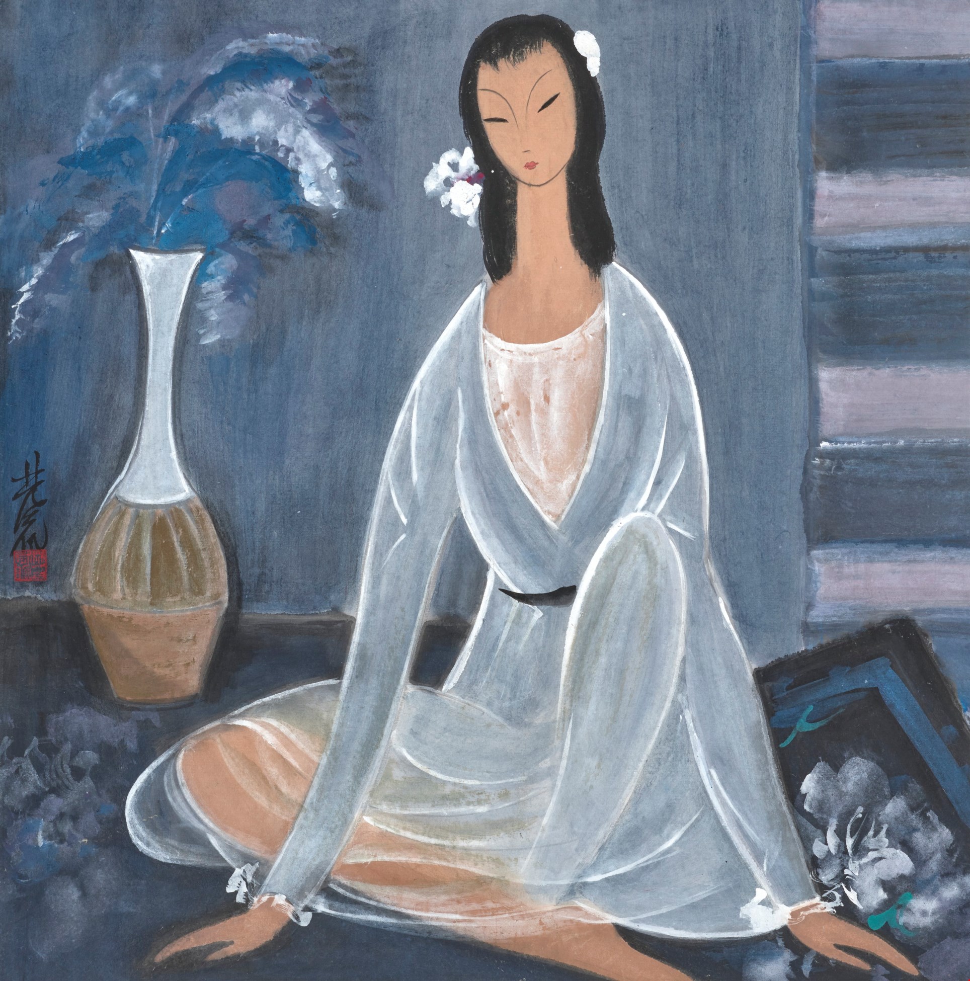 LIN FENGMIAN (1900-1991), PORTRAIT DE FEMME ASSISE | Christie's