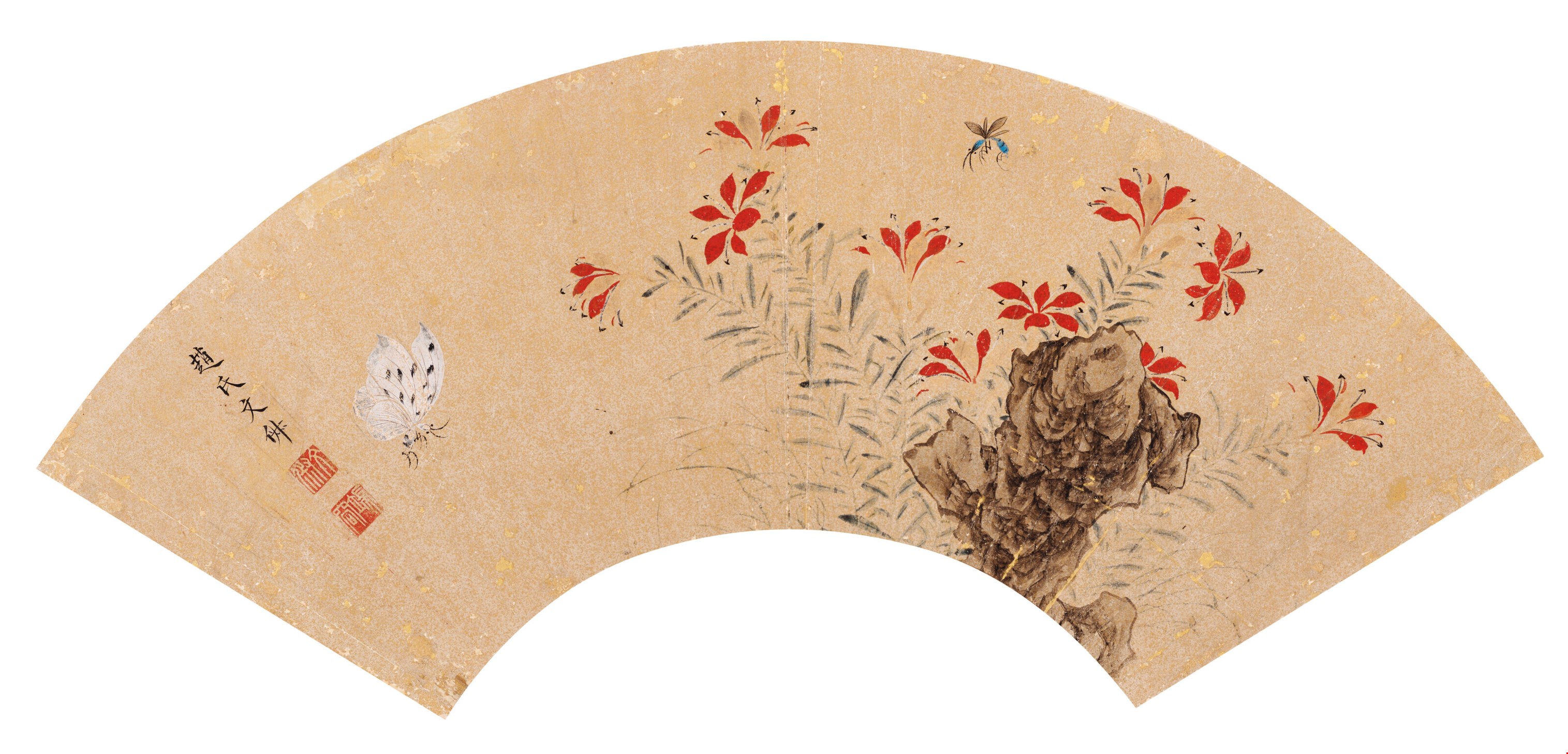 WEN SHU (1595-1634), Flowers, Rock And Butterfly | Christie's