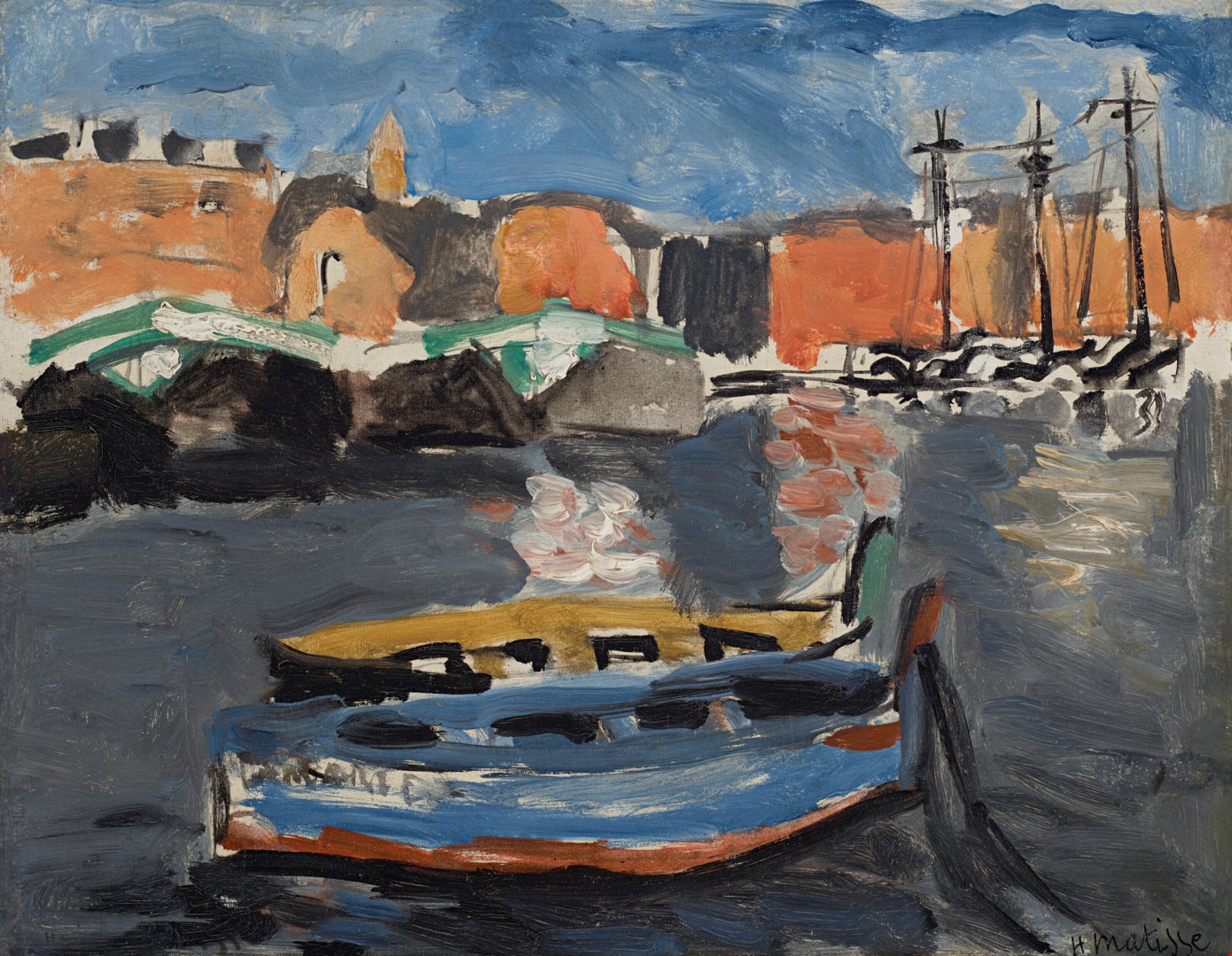 HENRI MATISSE (1869-1954), Bateau camouflé au port de Marseille ...