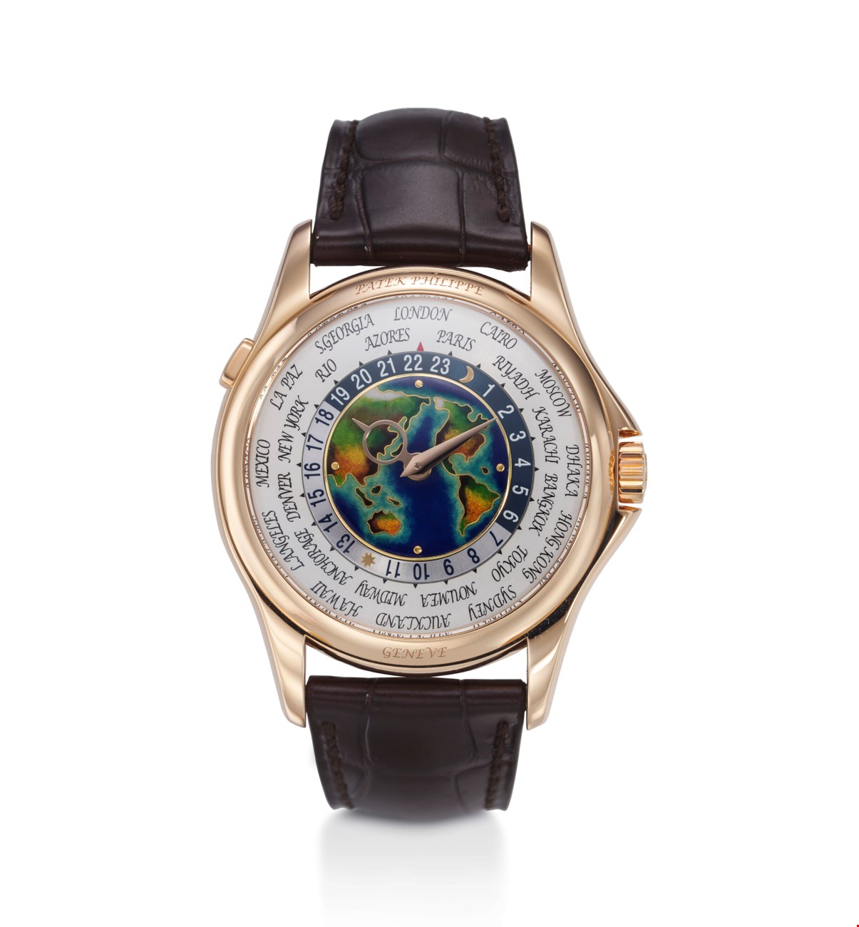 PATEK PHILIPPE, REF. 5131R-001, A FINE ATTRACTIVE 18K ROSE GOLD WORLD ...