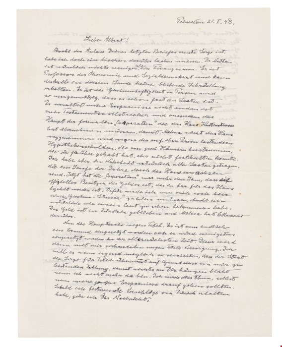 Albert Einstein (1879-1955), Autograph letter signed ('Papa') to his ...