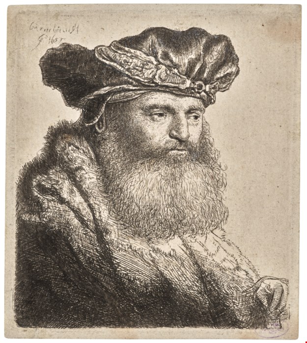 REMBRANDT HARMENSZ. VAN RIJN (1606-1669), Bearded Man in a Velvet Cap ...