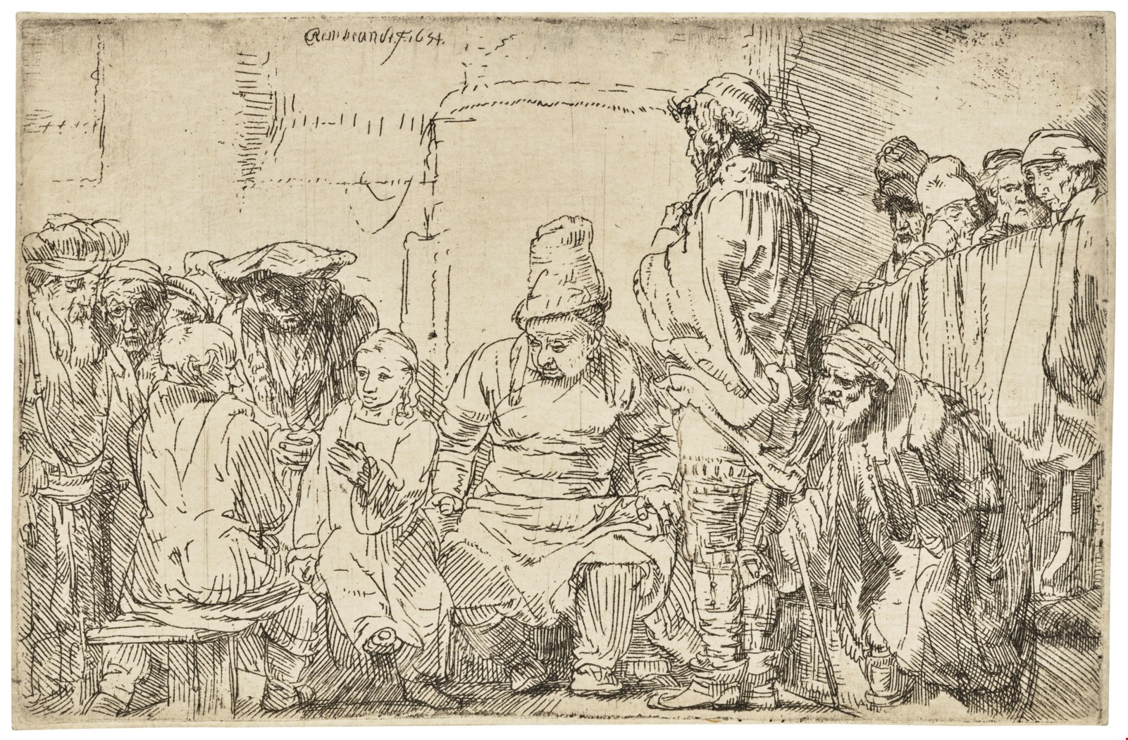 REMBRANDT HARMENSZ. VAN RIJN (1606-1669), Christ seated disputing with ...
