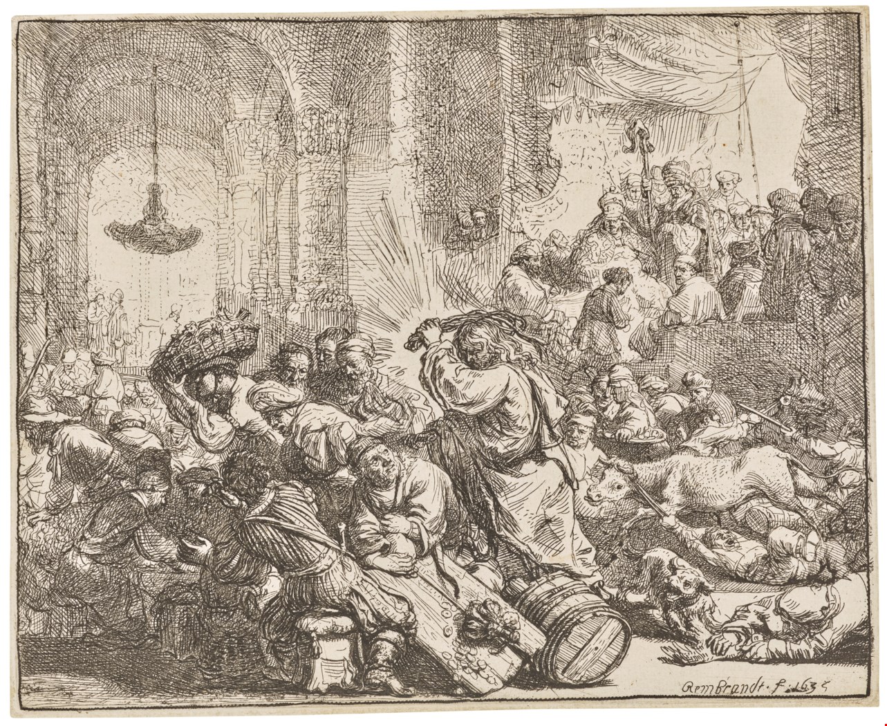 REMBRANDT HARMENSZ. VAN RIJN (1606-1669), Christ driving the Money ...