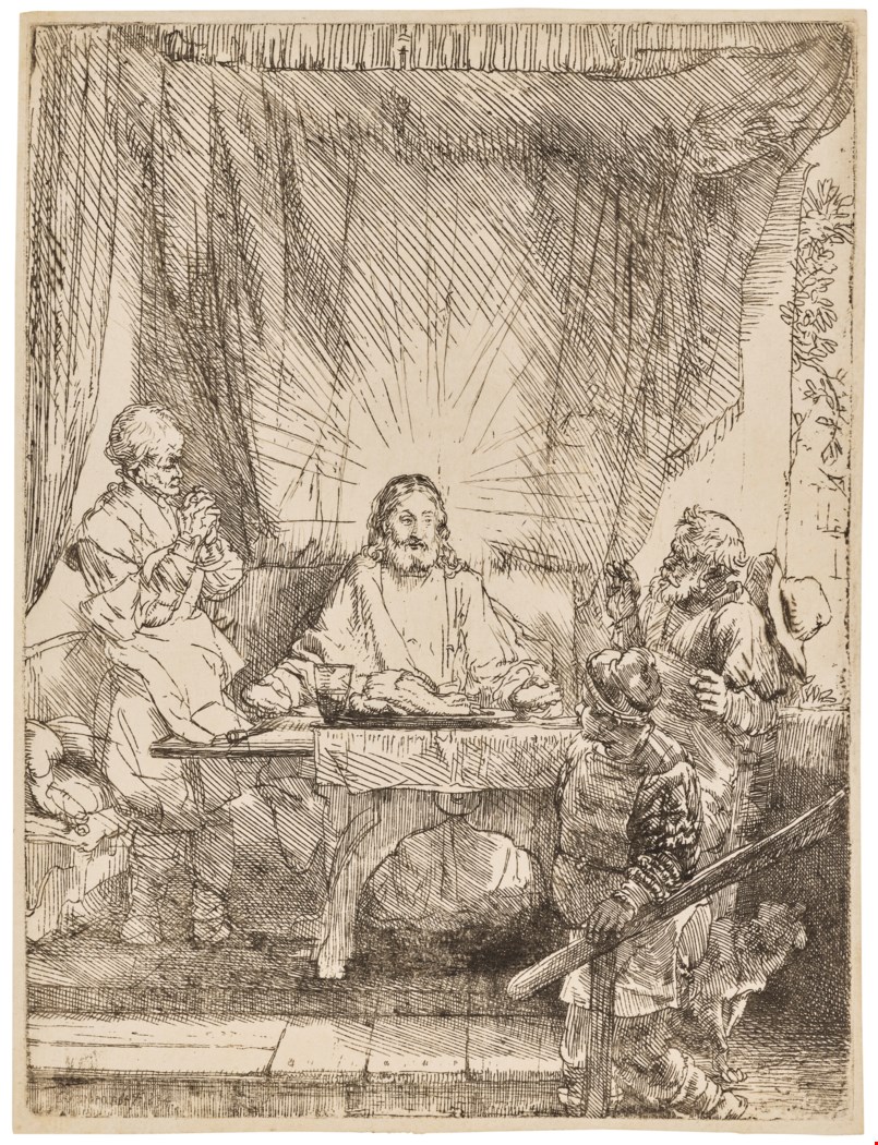 REMBRANDT HARMENSZ. VAN RIJN (1606-1669), Christ at Emmaus: the larger ...