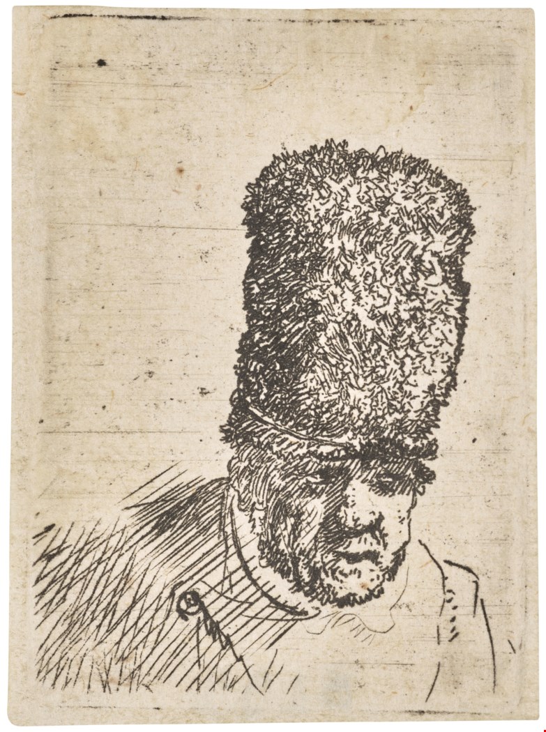REMBRANDT HARMENSZ. VAN RIJN (1606-1669), Head of an old Man in a high ...