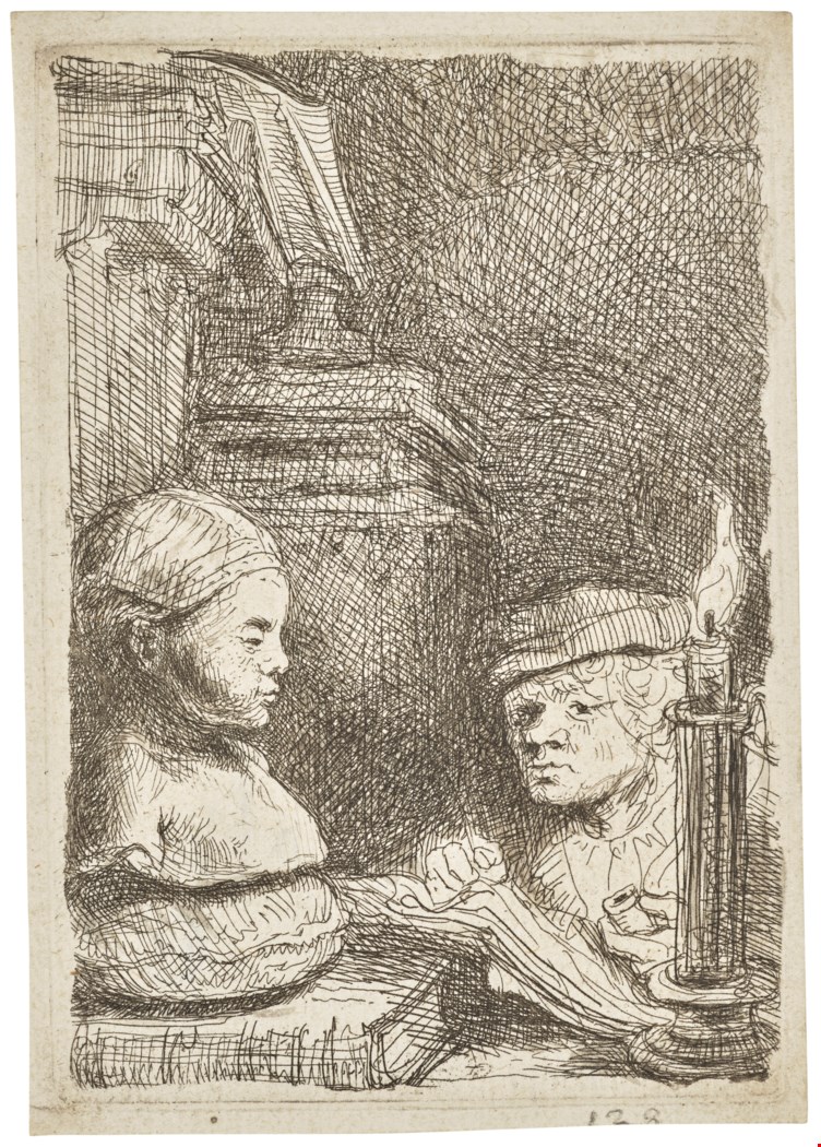 REMBRANDT HARMENSZ. VAN RIJN (1606-1669), Man drawing from a Cast ...