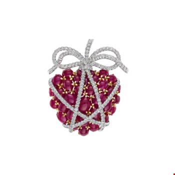 VERDURA RUBY AND DIAMOND 'WRAPPED HEART' BROOCH | Christie's